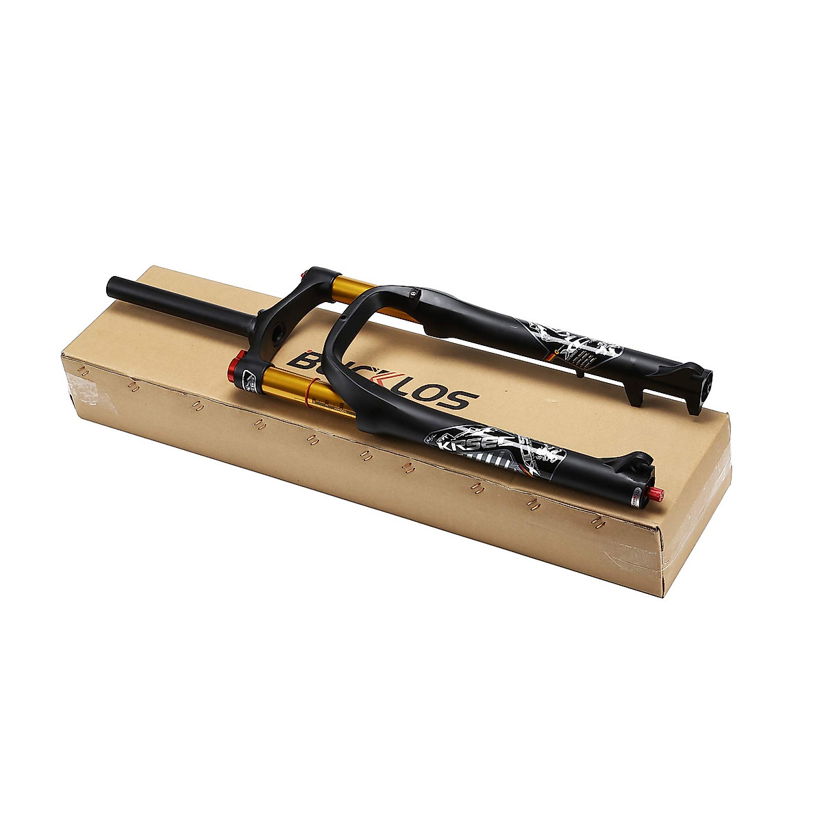 BUCKLOS 26 inch MTB Air Fork Snow Fat Mountain Bike Fork Travel 120mm, Rebound Adjustment Bicycle Front Forks for 4.0" Tire Disc Brake.