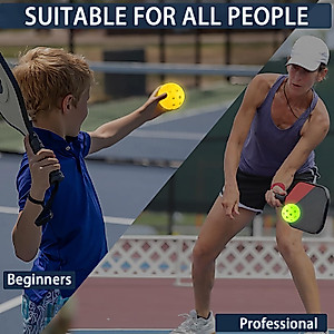 FEBSNOW Pickleball Balls Glow in The Dark, 40 Holes Outdoor Pickleball Balls for USAPA Regulations, Elasticity and Durable Balls with Pink Blue Yellow Green Color