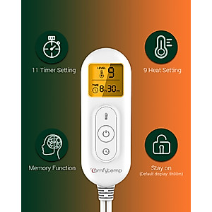 Comfytemp Weighted Heating Pad for Period Cramps & Back Pain Relief, Birthday Gifts for Women Mom Wife, FSA/HSA Eligible 2.2lb Electric Heating Pad, XL Heat Pad for Neck/Shoulder with 9 Heat Settings