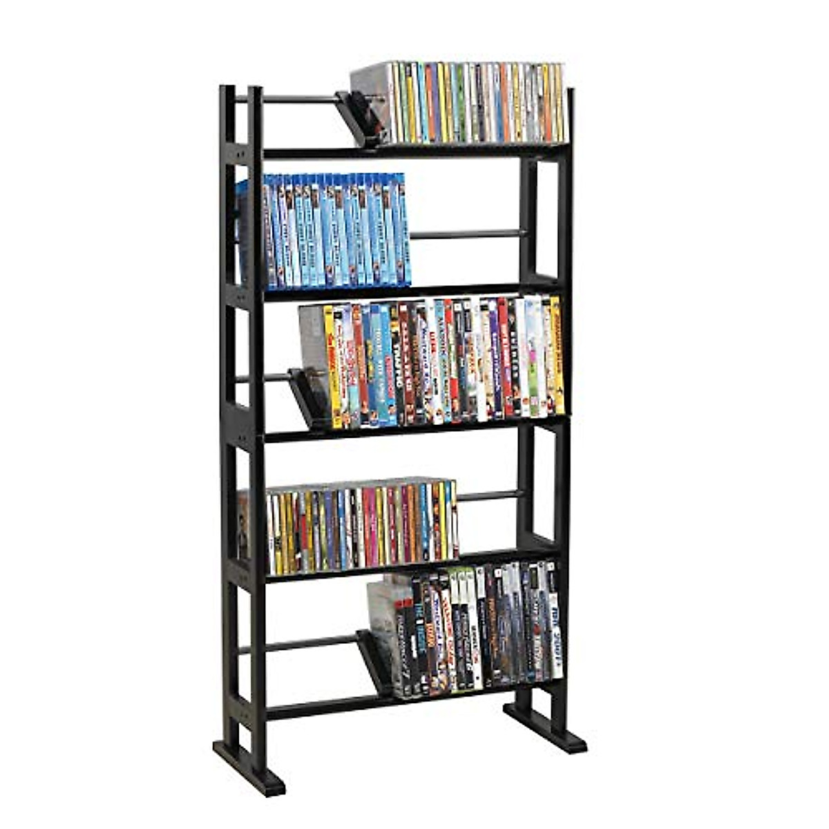 Atlantic Element Media Storage Rack - Holds Up to 230 CDs or 150 DVDs, Contemporary Wood & Metal Design with Wide Feet for Greater Stability, PN35535601 In Espresso