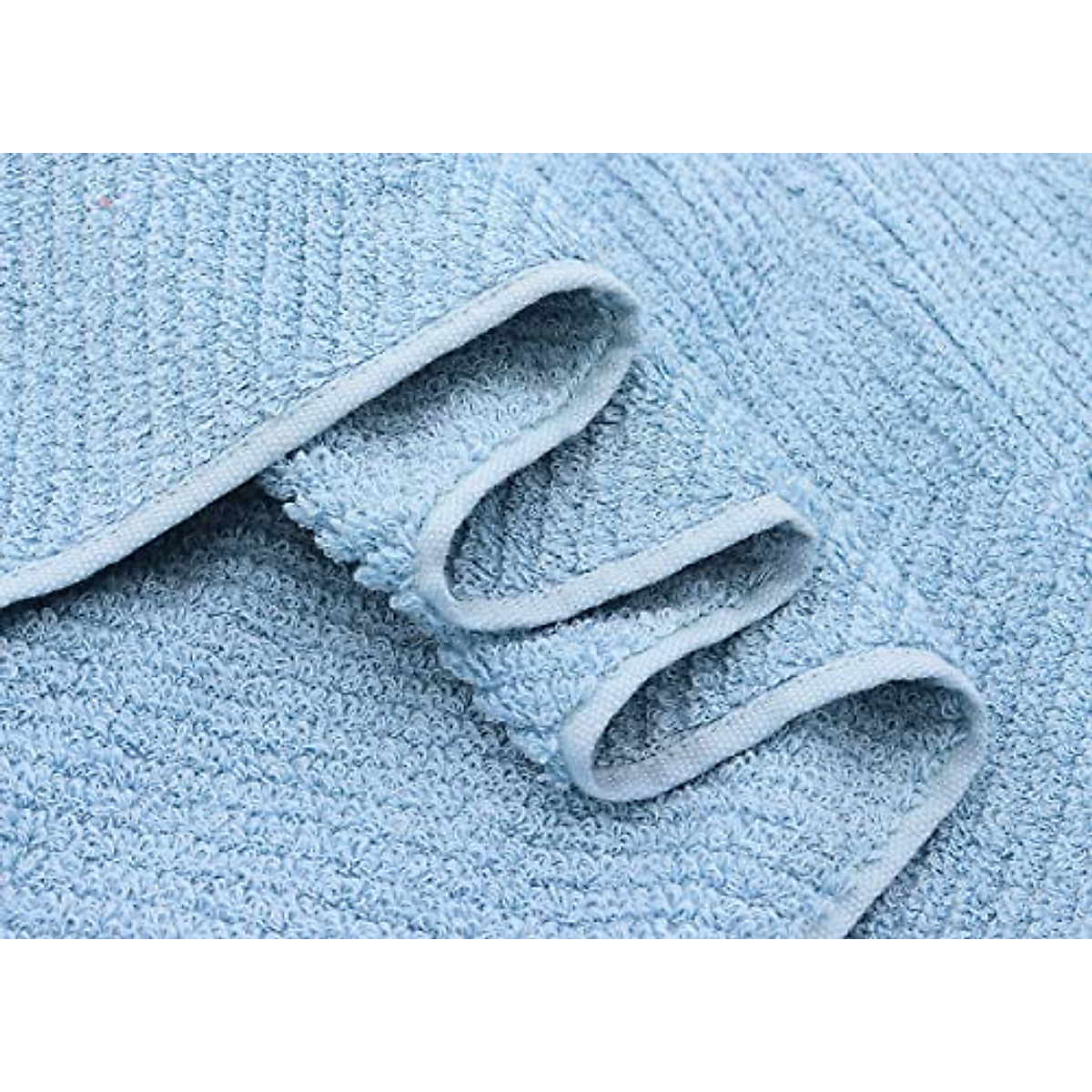 HYBIHYBI Face Towels 100% Cotton Loop Towel with Hanging Ring, Thick Super Absorbent Skincare Washcloths for Bath,Hand,Face,Spa and Gym 13.7 x 30.7 inches(2 Pack) (Light Blue)