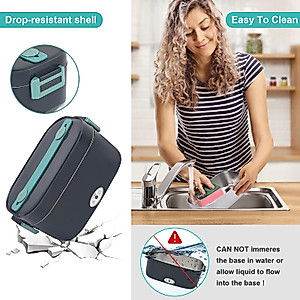 Samshow Electric Lunch Box,75W Heated Lunch Box Food Heater For Adult/Work/Car/Truck/Home, 12V 24V 110V lonchera electrica para el almuerzo, Designed With Sealing Cap To Leaking & Large Utensil