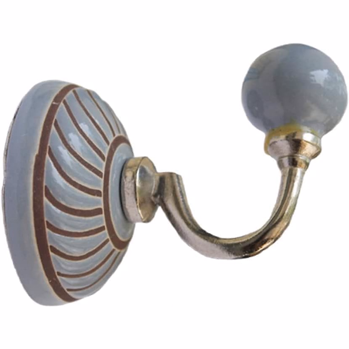 PARIJAT HANDICRAFT Hand Painted Multi Colored Ceramic Wall Hook Hanger Key Holder hat Clothes hangings Bathroom Hardware (Hanger-0107)