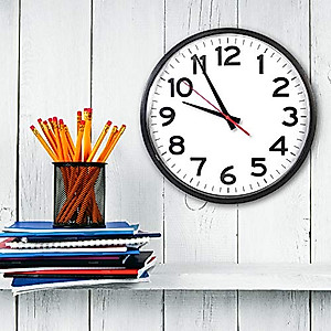 The Ultimate Wall Clock - 14" Atomic, Black, Easy to Read, Perfect for Home, Office, School, Indoor / Outdoor