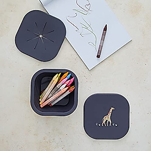 Austin Baby Co Silicone Collapsible Snack Bowl – Reusable Snack Container with Two Specialized Lids – BPA free, Dishwasher Safe and Leakproof for Toddlers & Babies