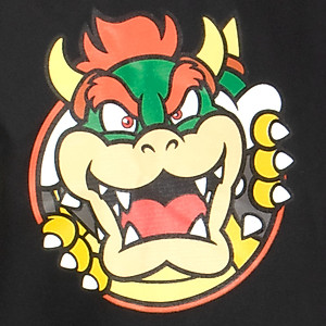 Nintendo Super Mario Bomber Jacket for Boys, Mario and Luigi Bomber Jacket (Bowser Black, Size 4)