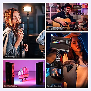 Neewer RGB LED Video Light, 12W RGB150 Full-Color Camera Light with Aluminum Alloy Body, CRI 97+, TLCI 97+, 2500~8500K, 3200mAh Rechargeable Battery, 12 Scene Modes for Gaming/YouTube/Vlog/Photography