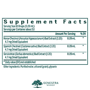 Genestra Brands Cir-gen | Horse Chestnut, Spanish Chestnut, and Servicetree Herbal Supplement | 0.5 fl. oz.