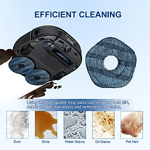 Replacement Washable Mopping Cloth Mop Pads Compatible with Eufy X10 Pro Omni and Eufy X9 Pro Robot Vacuums Cleaner Mops Accessory，9-Pack Reusable Mop Pads