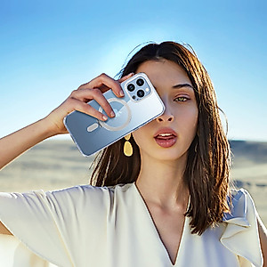 DUEDUE for iPhone 13 Pro Max Magnetic Case with Invisible Stand [Compatible with Magsafe], Clear Full Body Protective Cover Slim Transparent Shockproof Phone Case for iPhone 13 Pro Max 6.7", Clear