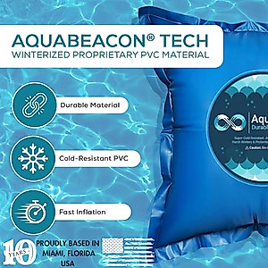 Aquabeacon Pool Pillow 4' X 4' Ultra Thick & Super Durable Premium Above Ground Pool Winter .4mm Thick and Cold-Resistant. Rope Included