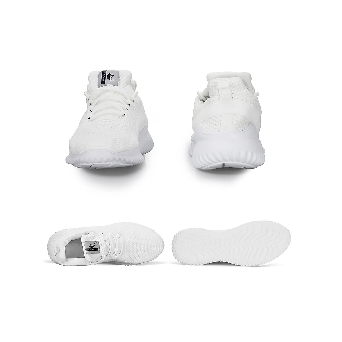 Flysocks Walking Tennis Shoes for Men Non Slip Lightweight Breathable Mesh for Indoor Outdoor Gym Travel Work Casual Memory Foam Running Sneaker White Size 8