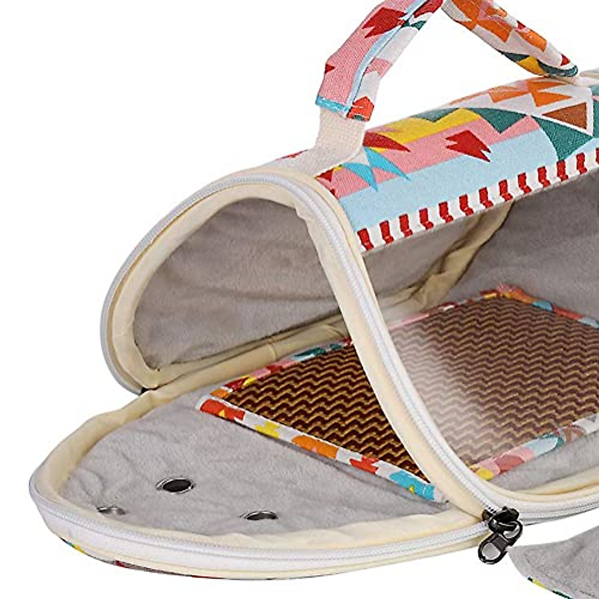 Bird Carrier Bag Small Pet Portable Breathable Outgoing Bag for Parrot Budgie Parakeet Cockatiel Conure Lovebird Finch Canary Amazon Hamster Mice Rat Chinchilla Guinea Pig Squirrel (Pink Ethnic)