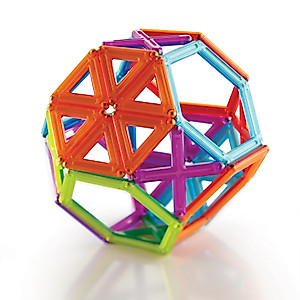 Guidecraft PowerClix Frame Magnetic Building Blocks Set, 100 Piece Magnetic Tiles, Stem Educational Construction Toy