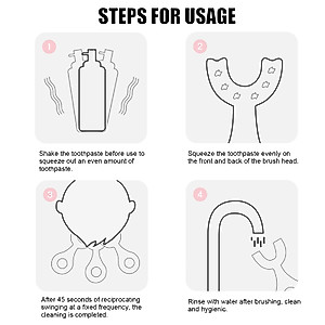 Whaline 4 Pack Kids U-Shaped Toothbrush Little Duck Manual Training Yellow White Pink Blue Tooth Brush Multicolor Silicone Whitening Massage Toothbrush Whole Mouth Toothbrush for Kids 2-6 Years