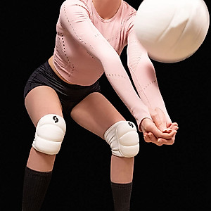 StrictlyStability White Volleyball Best Protective Shock Absorbing Soft Cushion Knee Pads for Girls or Boys (Junior, White)