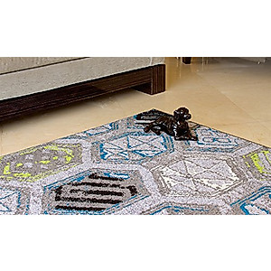 Luxury Distressed Modern Rugs for Living Rooms Large 8x11 Area Rugs on Clearance under 100 Gray Blue Green Black 8x10 Contemporary Rugs Dining Room Rugs, Large 8x11