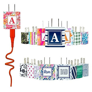 Classy Chargers Monogram Personalized Phone Charger Set for iPhone & Android | Cable Included MFI Certified 6 FT Cable for iPhone, 3-in-1, or USB Type C
