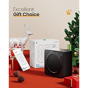 GAIATOP Space Heater, 500W Energy Efficient for Indoor Use, PTC Ceramic Fast Heating Electric Desk Heater, Overheating & 45°Tip-Over Protection Portable Mini Heater for Office Home Black