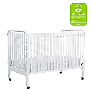 DaVinci Jenny Lind 3-in-1 Convertible Crib in White, Removable Wheels, Greenguard Gold (Mattress Not Included)
