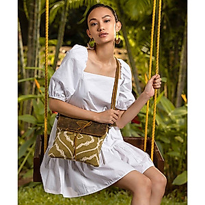 Myra Bag Feelgood Factor Small & Cross Body Bag Upcycled Canvas, Rug & Leather S-2585