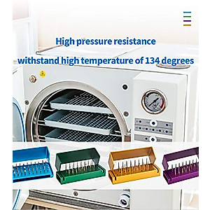 4 Pcs 30 Holes Dental Burs Holder Block Case Opening Box Dental Lab Aluminum Bur Case Organizer