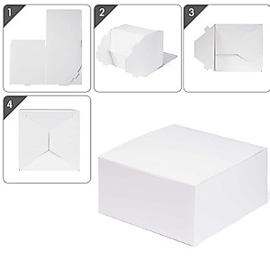opaprain 8x8x4 inch 10 pack small white gift box with lid, easy to assemble, used for Christmas gift, bridesmaid proposal box, wedding and birthday party gift box.