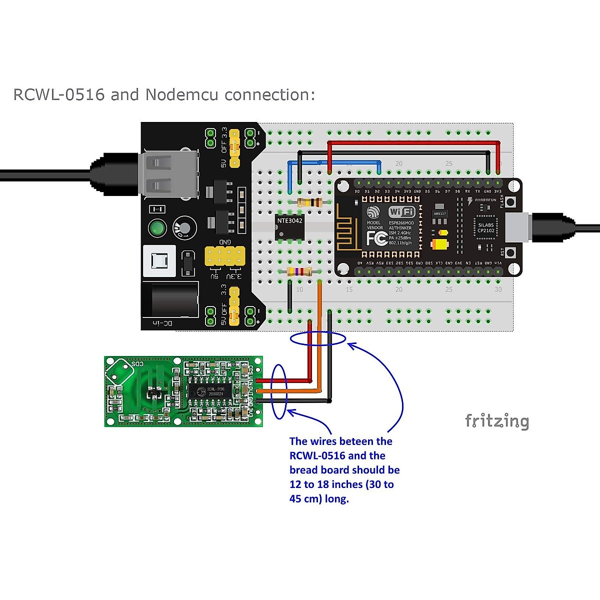 DIYmall RCWL-0516 Motion Detection Sensor, Microwave Radar Sensor, Switch Module, for Arduino ESP8266 Nodemcu Wemos, for Raspberry PI, for Human Rat Cat Detector, Detection Distance 5-7m