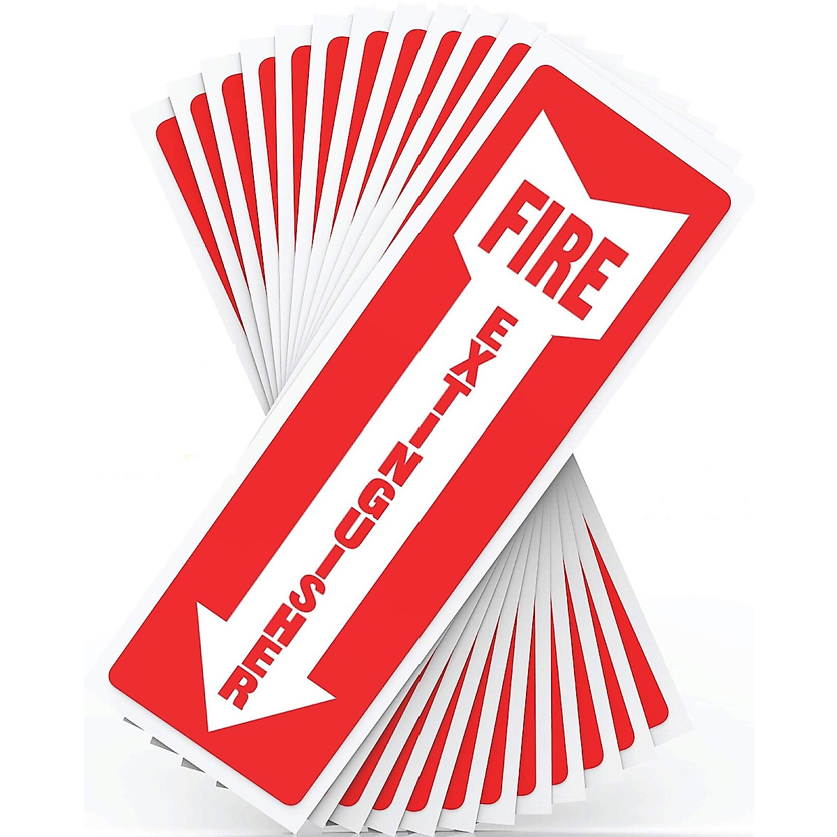 Fire Extinguisher Sign Sticker - 12 Pack - 4" X 12" - 5 Mil Vinyl - Bright Red White Colors - Durable Self Adhesive, Weatherproof, UV Protected - Ideal for Inside Office or Boat