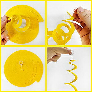 36 Pcs Fall Hanging Swirl Decorations Brown Burgundy Orange Yellow Felt Swirl Streamer Spiral Ceiling Decorations Garland for Autumn Thanksgiving Harvest Birthday Wedding Bridal Shower Party Supplies