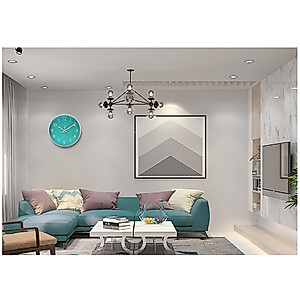 Epy Huts Modern Simple Wall Clock Indoor Non-Ticking Silent Sweep Movement Wall Clock for Office, Bathroom, Living room Decorative 10 Inch Teal