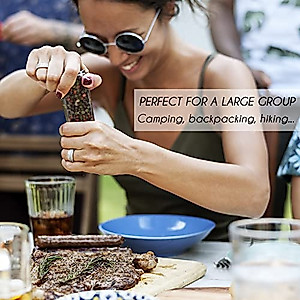 Crystalia Pepper Grinder Set of 2, Salt and Pepper Mills with Ceramic Mechanism, Glass Body, BPA-Free Plastic Lid