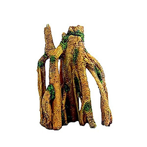SLOCME Aquarium Resin Tree Trunk Ornament - Fish Tank Wood House Decor, Betta Fish or Other Pets Can Swim Through The Branches