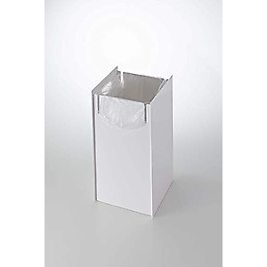 Yamazaki Home Trash Can - Modern Open Top Garbage Waste Bin Basket with Handle, Plastic, Short, 2.4 gallons, 9 liters, Handles, Lid, No Assembly Req., White