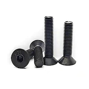 M8-1.25 x 12mm Flat Head Socket Cap Screws,Alloy Steel Grade 10.9, DIN 7991,Black Oxide, Allen Hex Drive,Hex Socket Drive, Fully Thread 50Pcs
