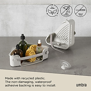 Umbra Flex Adhesive Shower Corner Shelf for Bathroom, Grey