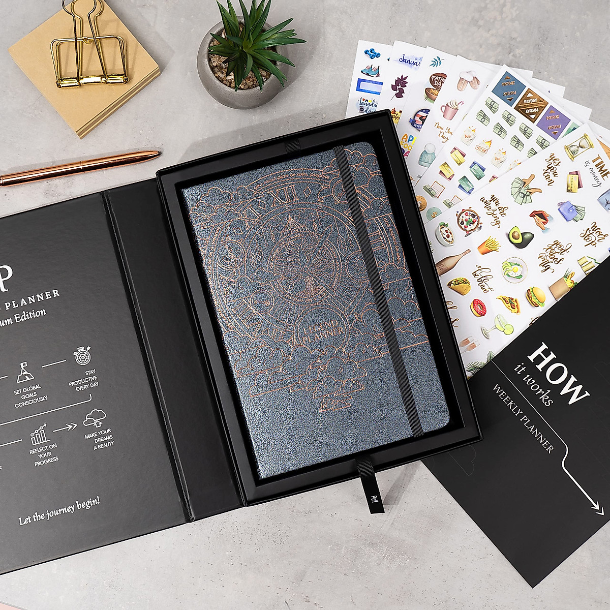 Legend Weekly Planner Premium – Undated Weekly, Monthly & Budget Planner – Life Organizer for Time Management & Productivity, A5 (Mystic Gray)