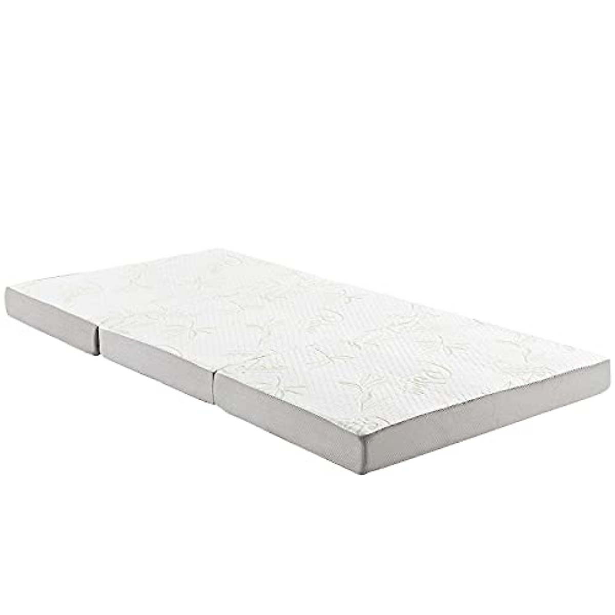 Modway 4” Relax Tri-Fold Mattress Topper CertiPUR-US Certified with Soft Removable Cover (31"x75")