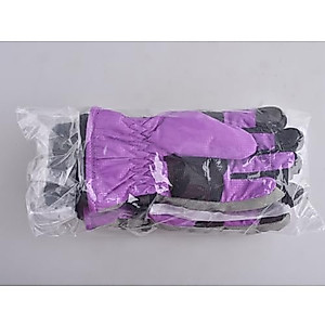 TRIWONDER Ski Gloves Kids Cold Weather Winter Warm Gloves Windproof Thermal Fleece Outdoor Snowboard Snow Gloves Mittens for Boys Girls Children (Purple, S (6-7 Years Old))