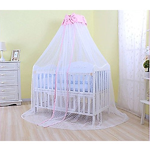 JOYLIFE Baby Net Baby Toddler Bed Crib Dome Canopy Netting (Pink)