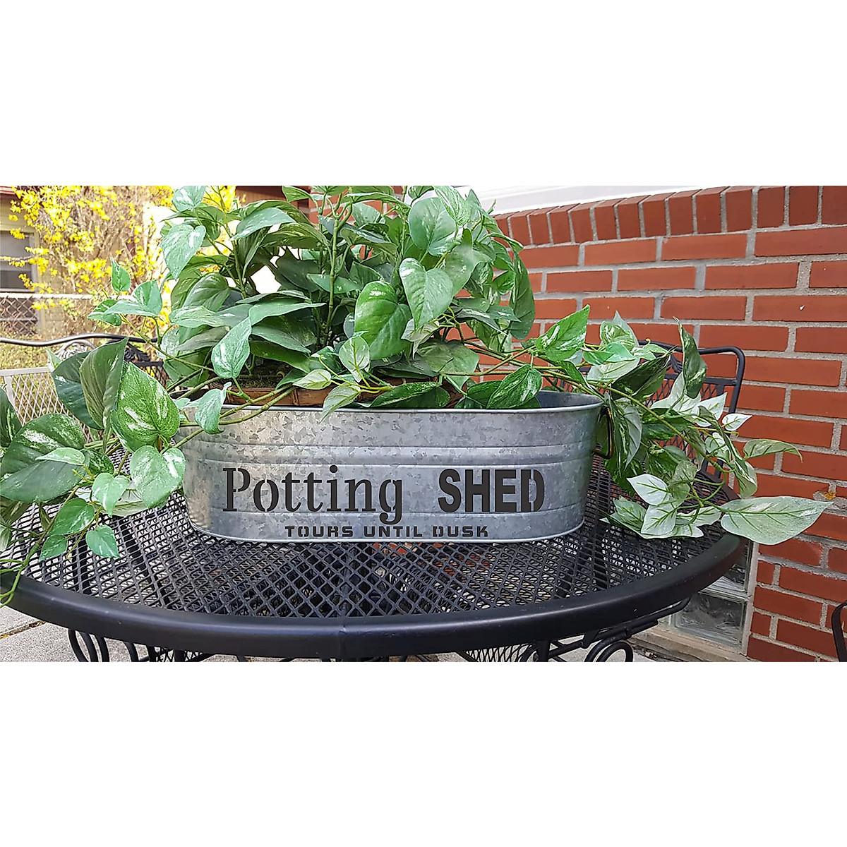 Garden Potting Shed Stencil for Painting Wood Signs, Reusable, Sturdy, Psalms Bible Verse