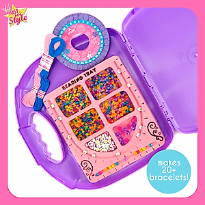 Just My Style My Very Own Jewelry Studio, Personalized Bracelet Making Kit With 1700+ Beads, Bead Kit Great for On-The-Go, Travel DIY Custom Accessories for Ages 6, 7, 8, 9