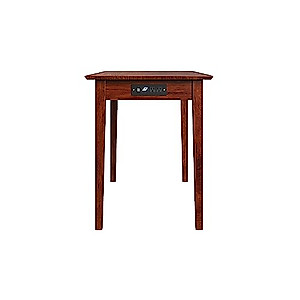 AFI, AH12114, Shaker Desk with Drawer and Charging Station, Walnut