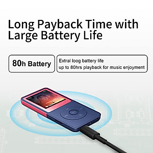 MP3 Player with Bluetooth,Voice Recorder,Classical Mini Music Player with Headphones for Kids, Mp3 Portable Digital Audio HiFi Lossless Sound Music Devices Players,Long Battery Time