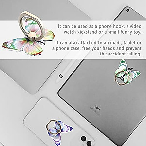 4 Pack Cute Butterfly Cellphone Stand Set, Butterfly Cell Phone Ring Holder, 360°Rotation Phone Ring Grip Compatible with All Smartphones Tablet(Pink, Yellow, Purple, Green)