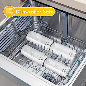 4 Pack Glass Cups with Lid and Straw, 24oz Boba Tea Cups, Wide Mouth Smoothie Cups, Reusable Drinking Glasses with Bamboo Lids for Beer, Boba Tea, Juice, Smoothie