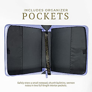 Divinity Boutique Bible Case - X-Large Bible Cover for Women and Girls- Faux Leather Zippered Bag with Ecc. 3:11 - Fits Books up to 10” x 7.5” x 1.5”