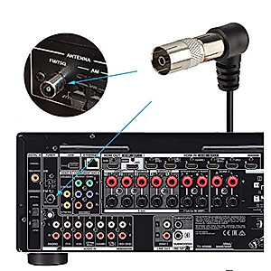 Bingfu FM Antenna 75 Ohm FM Antenna for Pioneer Onkyo Yamaha Marantz Bose Wave Music System Indoor Digital HD Radio FM Radio Bluetooth Stereo Receiver AV Audio Video Home Theater Receiver