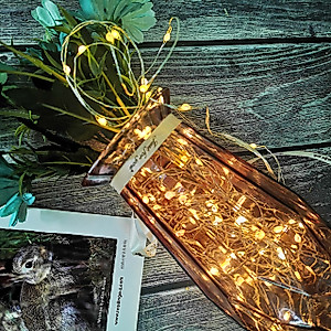 Yirunfa 2 Pack Solar String Lights, Warm White 33FT 100 LEDs Copper Wire Fairy Lights for Christmas, Bedroom, Garden, Party, Outdoor and Indoor Decoration