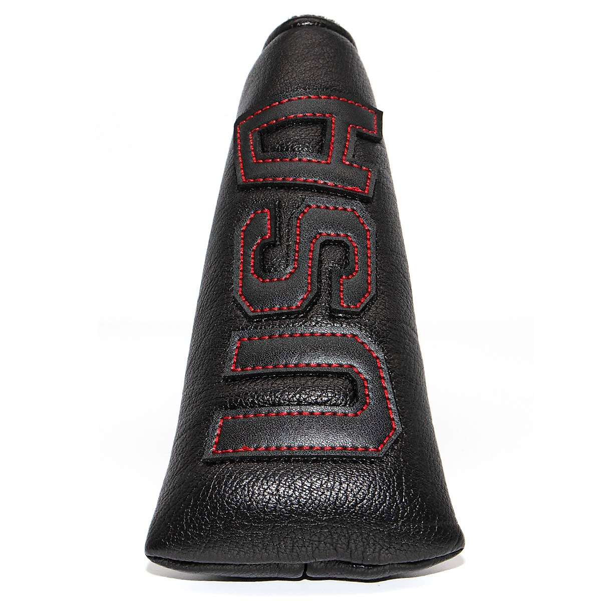 Golf Blade Putter Cover Headcover Magnetic USA Golf Putter Headcovers Club Protective Thick Synthetic Leather Golf Equipment (Black-red)